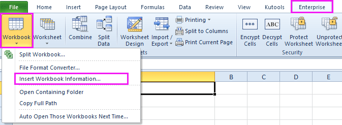 How to get the active workbook location/path in Excel?