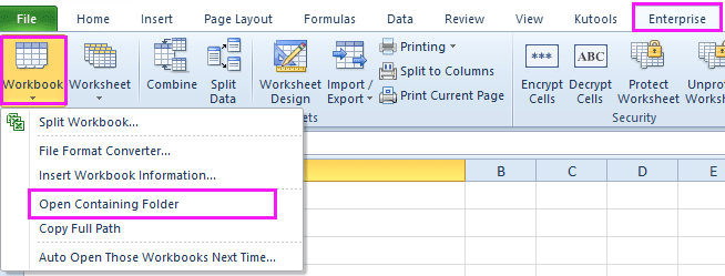 How to get the active workbook location/path in Excel?