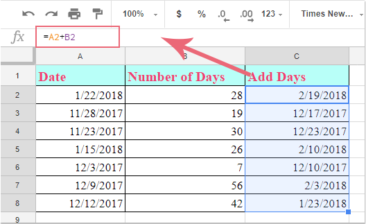 How to add number of years months and days to date in Google sheets?