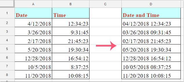 How To Combine Date And Time Columns Into One Column In Google Sheets 