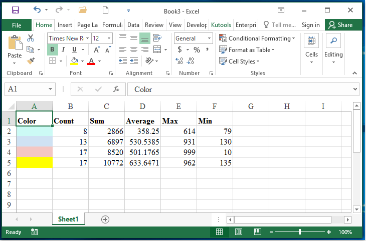 How to count or sum cells based on cell color in Google sheet?