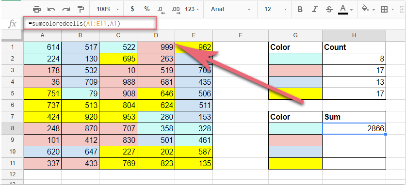 How To Count Or Sum Cells Based On Cell Color In Google Sheet how-to-count-or-sum-cells-based-on-cell-color-in-google-sheet