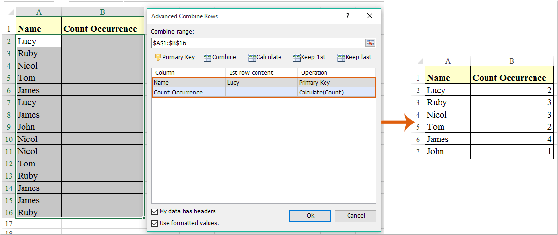 How to count number of occurrence in a column in Google sheet?