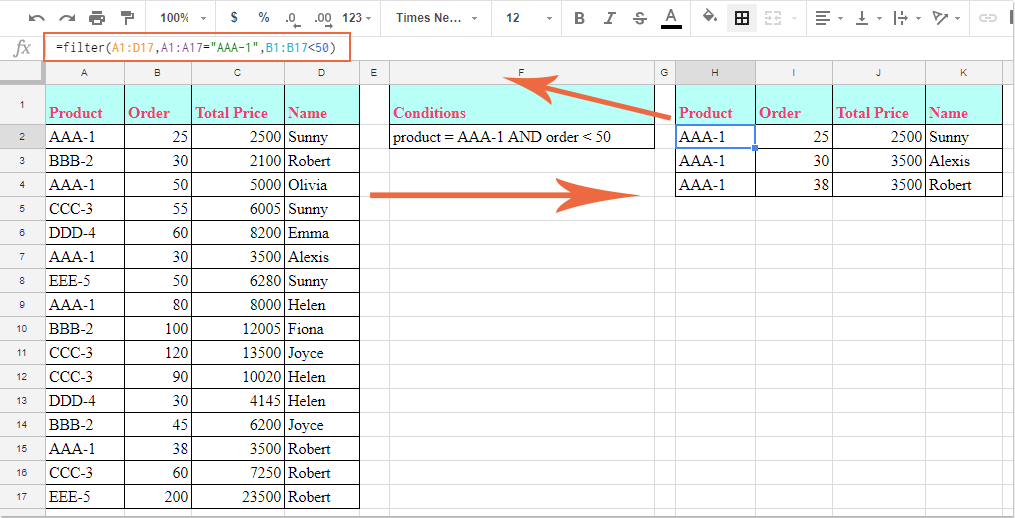 How To Filter Data By Multiple Conditions In Google Sheets 