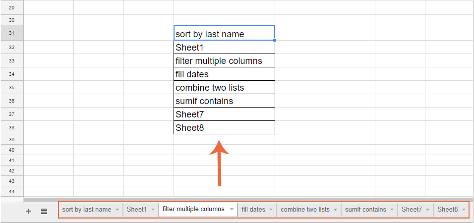 How To Get List Of Sheets Names In Google Sheets 