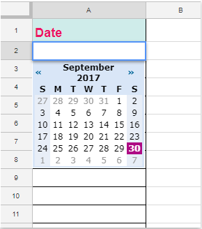 How to insert date picker in Google sheet?
