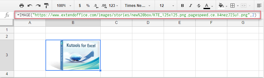 How to insert an image in cell within a google sheet?