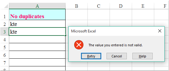 How to prevent duplicate entry in Google sheets?