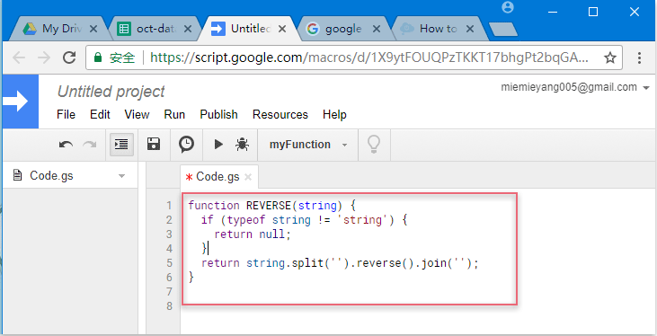 How to reverse text strings within cells in Google sheet?