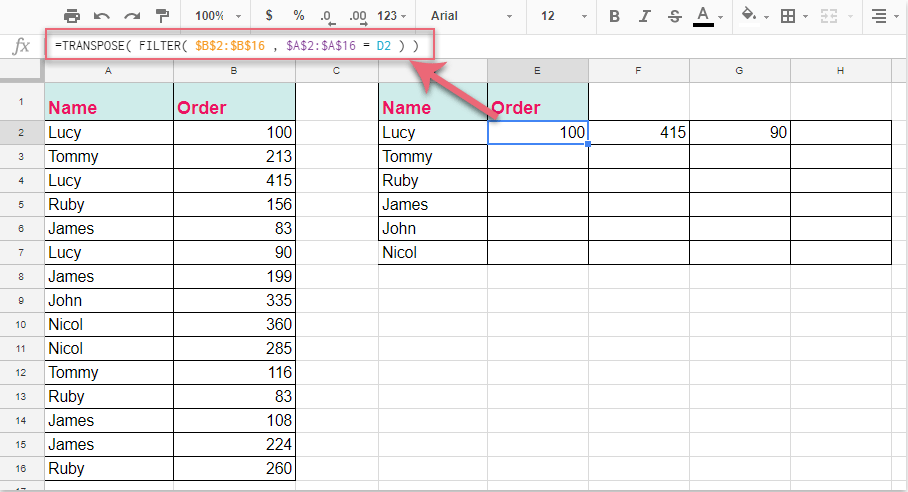 How To Vlookup And Return Multiple Matching Values At Once In Google Sheet 
