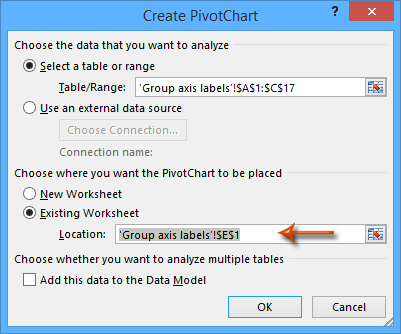 How to group (two-level) axis labels in a chart in Excel?