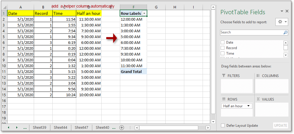 How To Group Data By Half An Hour Or 15 Minutes In Excel PivotTable 