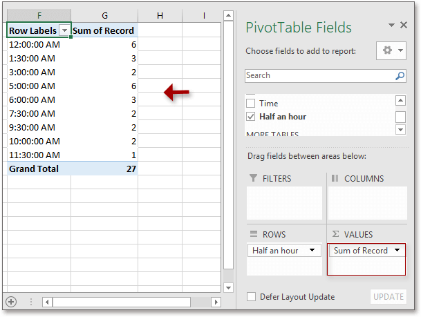 How To Group Data By Half An Hour Or 15 Minutes In Excel Pivottable