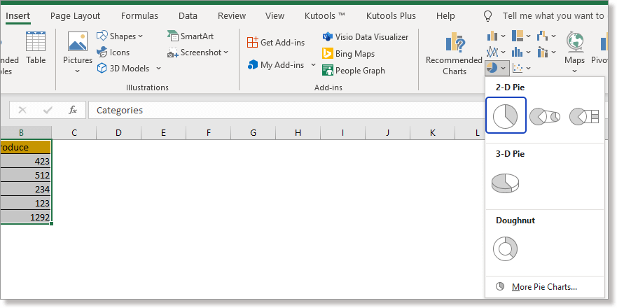 How to create a half pie chart in Excel?