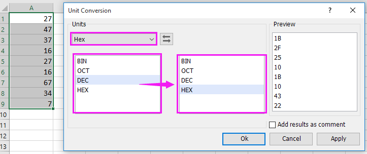 Excel Ascii To Hex Conversion Microsoft Community