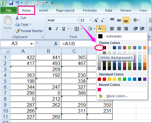 How to hide all error values in Excel?