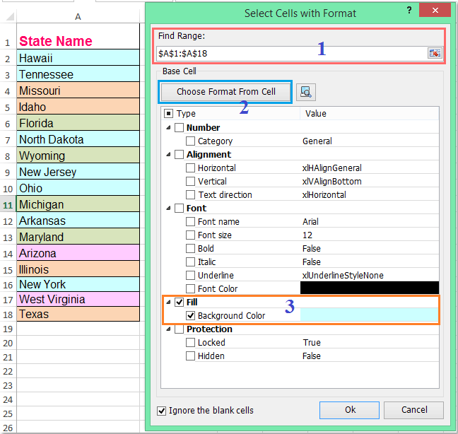 How to hide rows based on cell color in Excel?