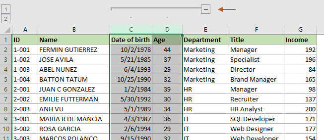Ukryj kolumny w Excelu (pełny przewodnik z 8 metodami)