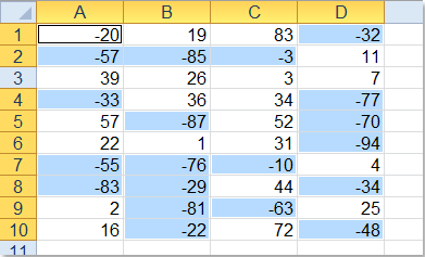 How to hide negative numbers in Excel?