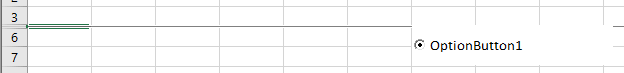 How to hide option button while hiding row in Excel?