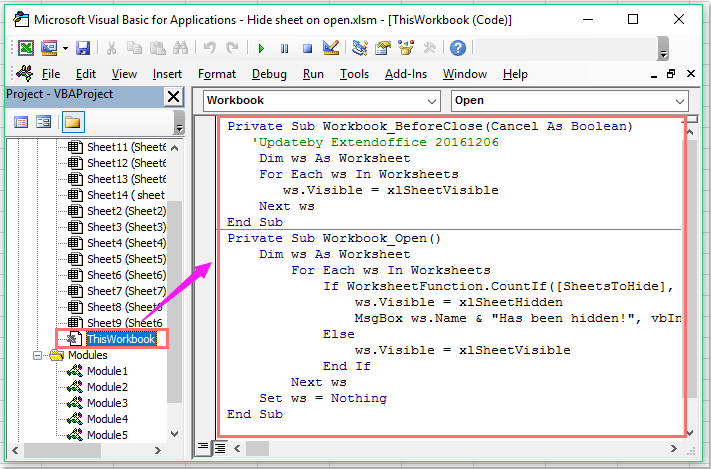 How To Automatically Hide Specific Worksheets When Opening An Excel File