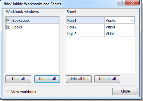How to quickly Hide Excel Workbooks in Excel?