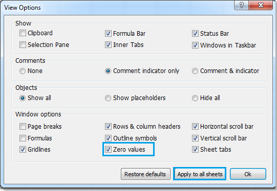 How To Hide Or Display Cells With Zero Value In A Worksheet In Excel