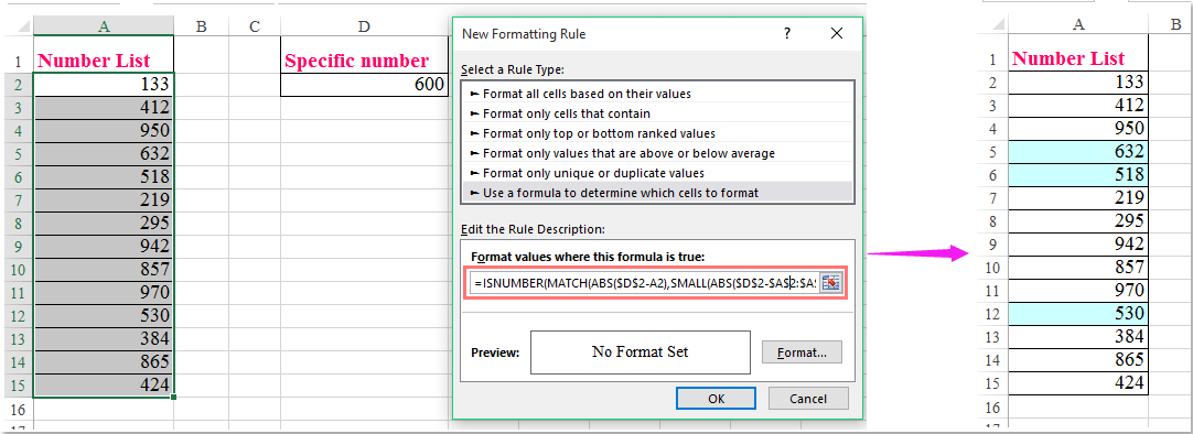 How To Highlight The Closest Value In A List To A Given Number In Excel how-to-highlight-the-closest-value-in-a-list-to-a-given-number-in-excel