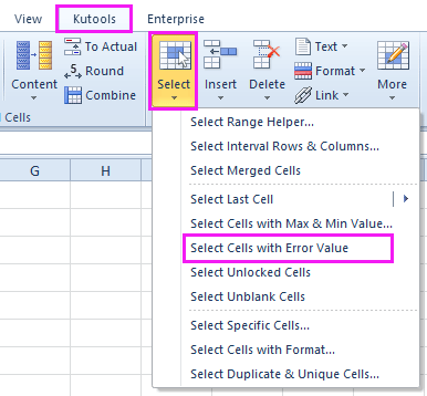 How to highlight all error cells in Excel?