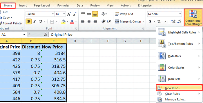 How to highlight locked cells in Excel