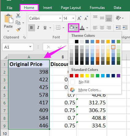 How to highlight locked cells in Excel