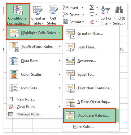 How to highlight cells with same/duplicate values in Excel?