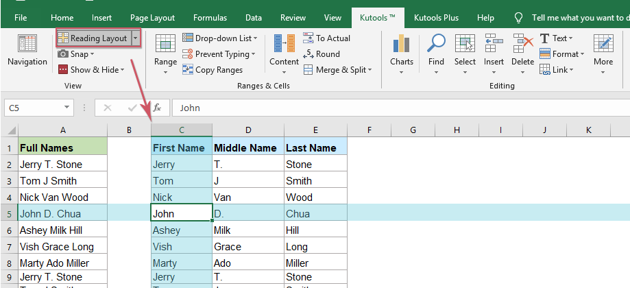 How to highlight selected row / column / column and row in Excel?