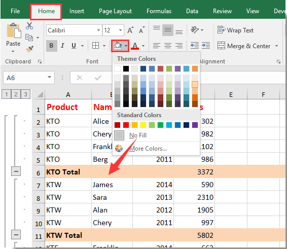 How To Color Subtotals In Pivot Table Brokeasshome