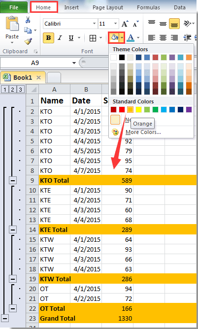 How To Highlight All Subtotal Rows At Once In Excel 