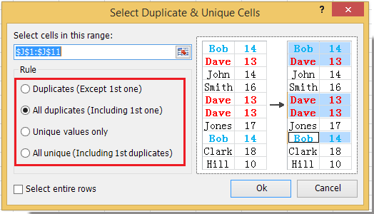 How to highlight/conditional formatting unique/duplicate values in Excel?