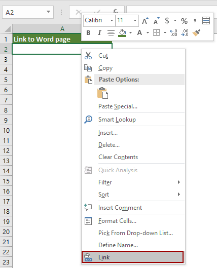 Click Hyperlink In Excel To Go To Specific Page In Word Document