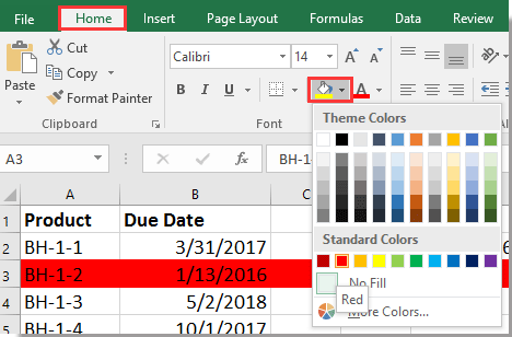 How to identify or highlight expired or upcoming dates in Excel?