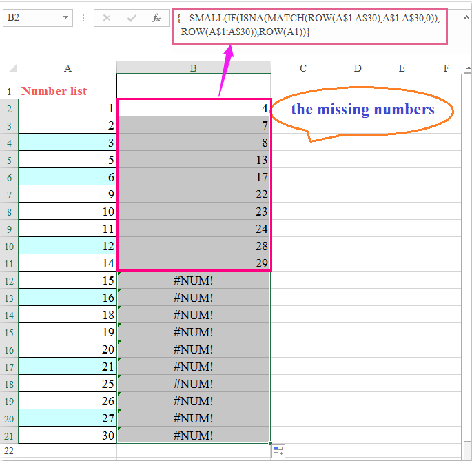 How To Identify Missing Numbers Sequence In Excel 