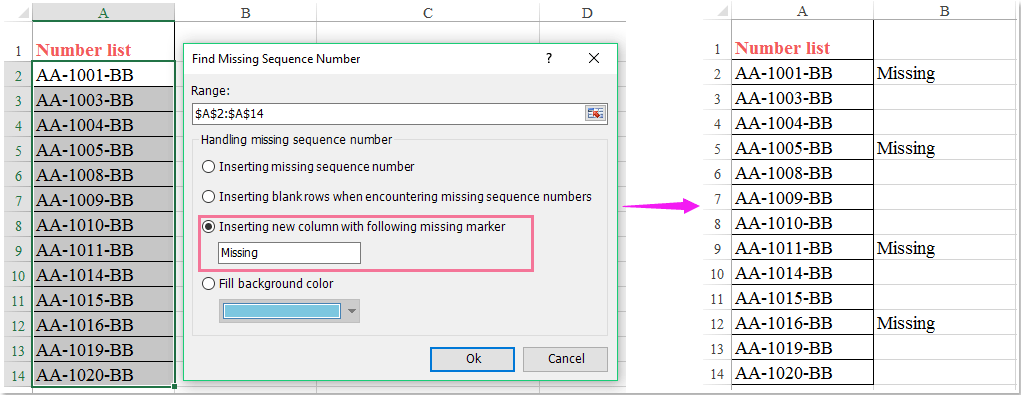 How To Identify Missing Numbers Sequence In Excel 