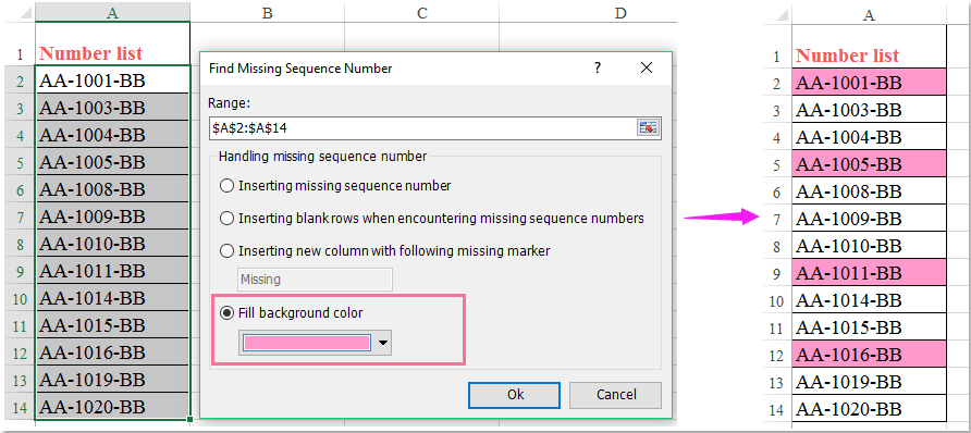 How To Identify Missing Numbers Sequence In Excel 