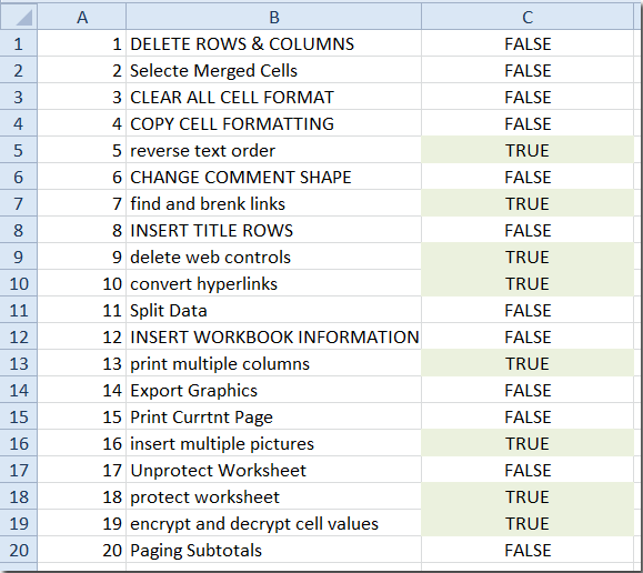 How to identify uppercase, lowercases, and proper cases in Excel?