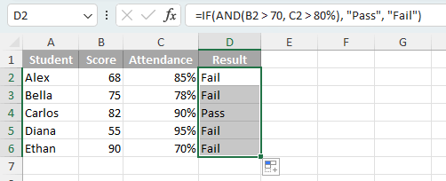 Excel에서 AND, OR 및 NOT과 함께 IF 함수를 사용하는 방법은 무엇입니까?