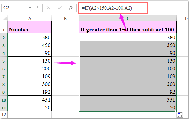 How To Calculate If A Cell Greater Than A Specific Number Then Subtract In Excel 