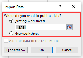 How to import and connect a website in Excel?