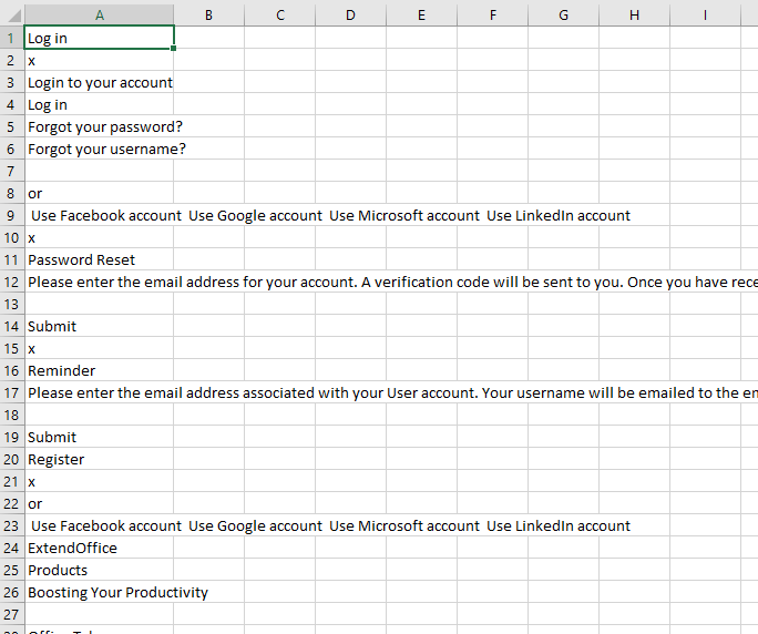 How to import and connect a website in Excel?