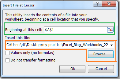 How to import a text file or worksheet in Excel?