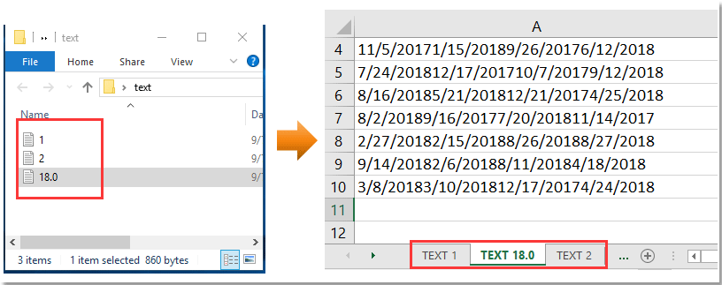 How to import text files to Excel as separate sheets with original names in Excel?