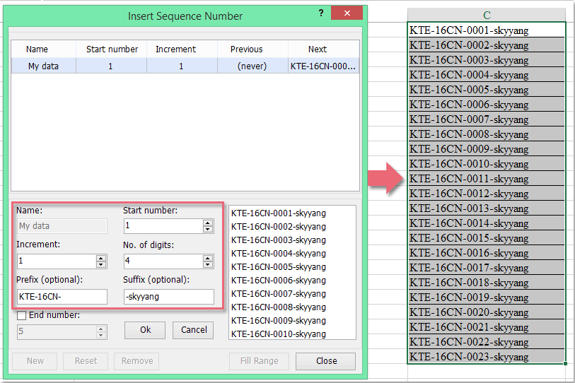 How To Increment Alphanumeric String By 1 For Each Cell In Excel 