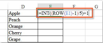 How to increment number every x rows in Excel?